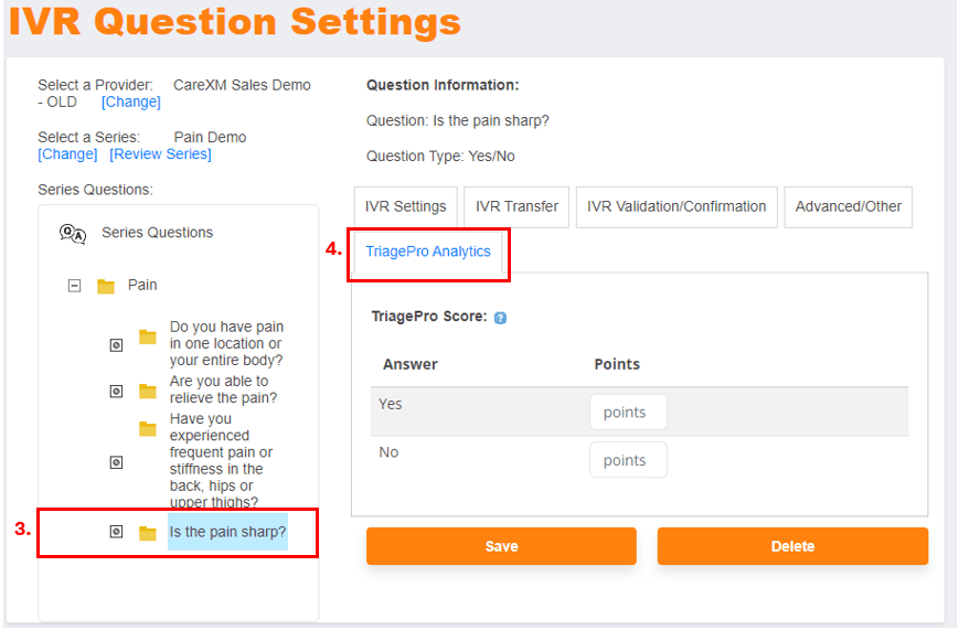 Triage P r o scoring is currently supported for numeric, 10 point scale ...
